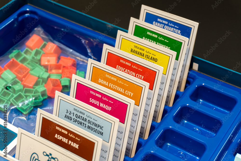 Foto Stock Monopoly is a multi-player economics-themed board game. It ...