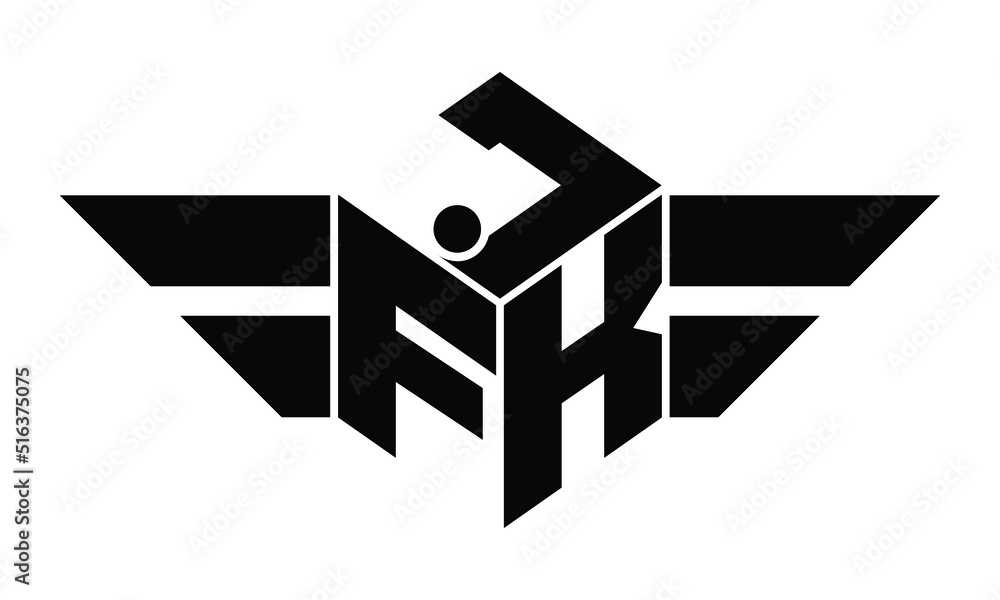 JFK three letter gaming logo in polygon cube shape logo design vector ...