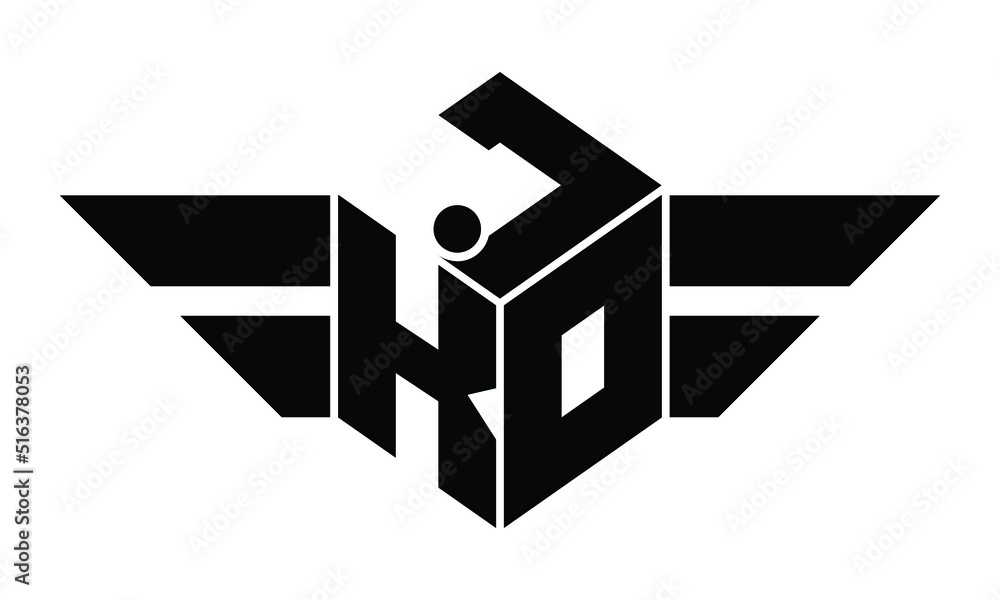 JKO three letter gaming logo in polygon cube shape logo design vector ...