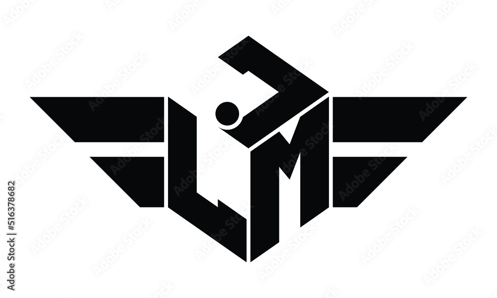 JLM three letter gaming logo in polygon cube shape logo design vector ...