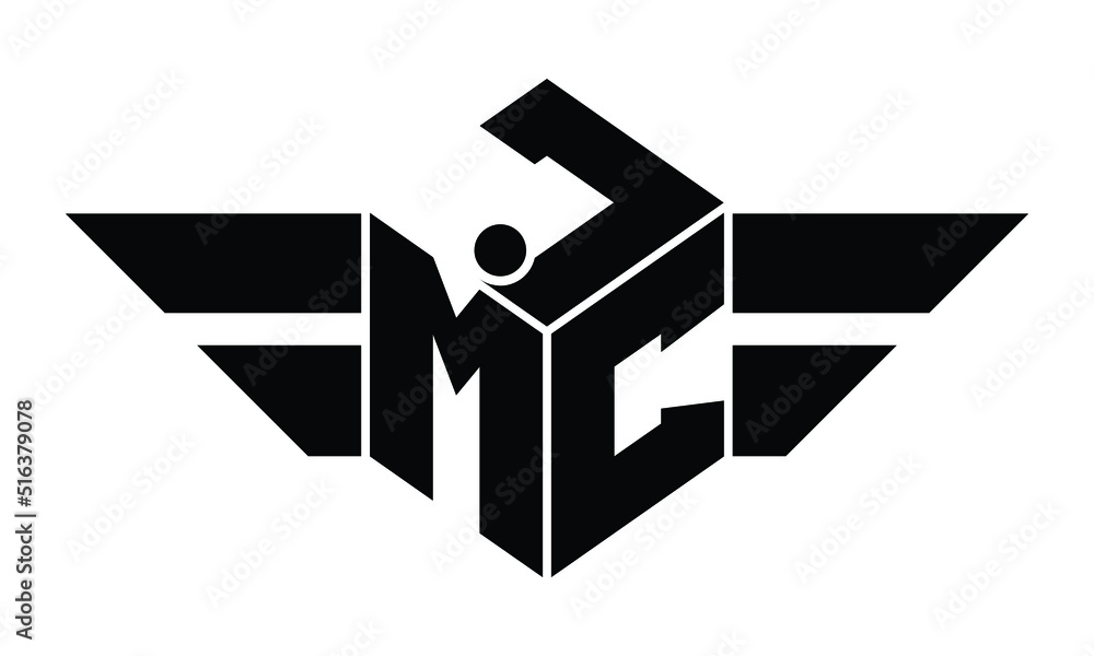 JMC three letter gaming logo in polygon cube shape logo design vector ...