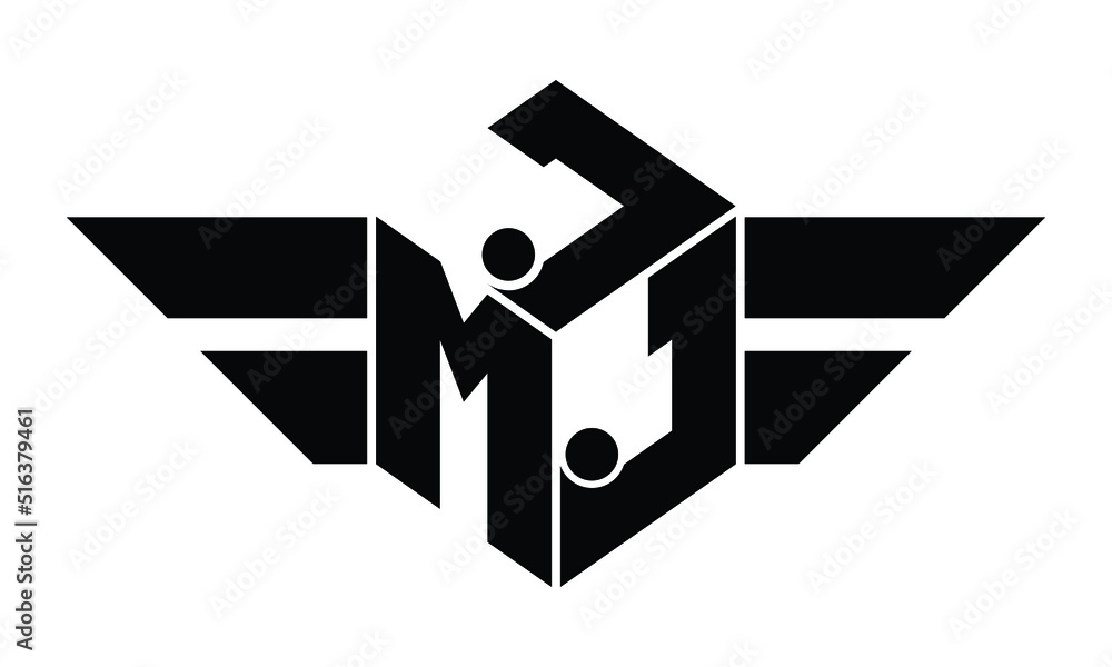 JMJ three letter gaming logo in polygon cube shape logo design vector ...