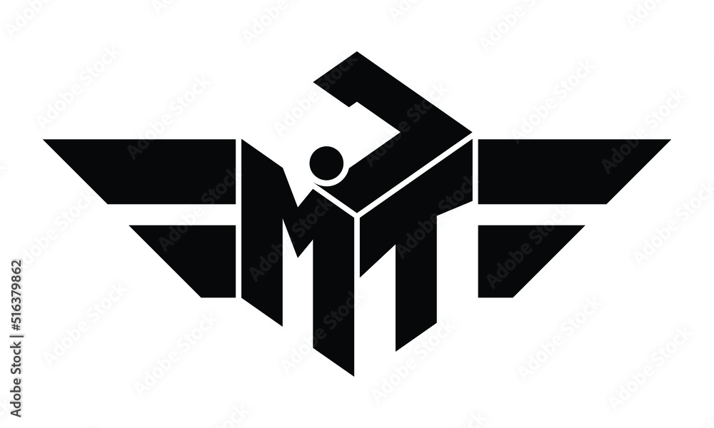 JMT three letter gaming logo in polygon cube shape logo design vector ...