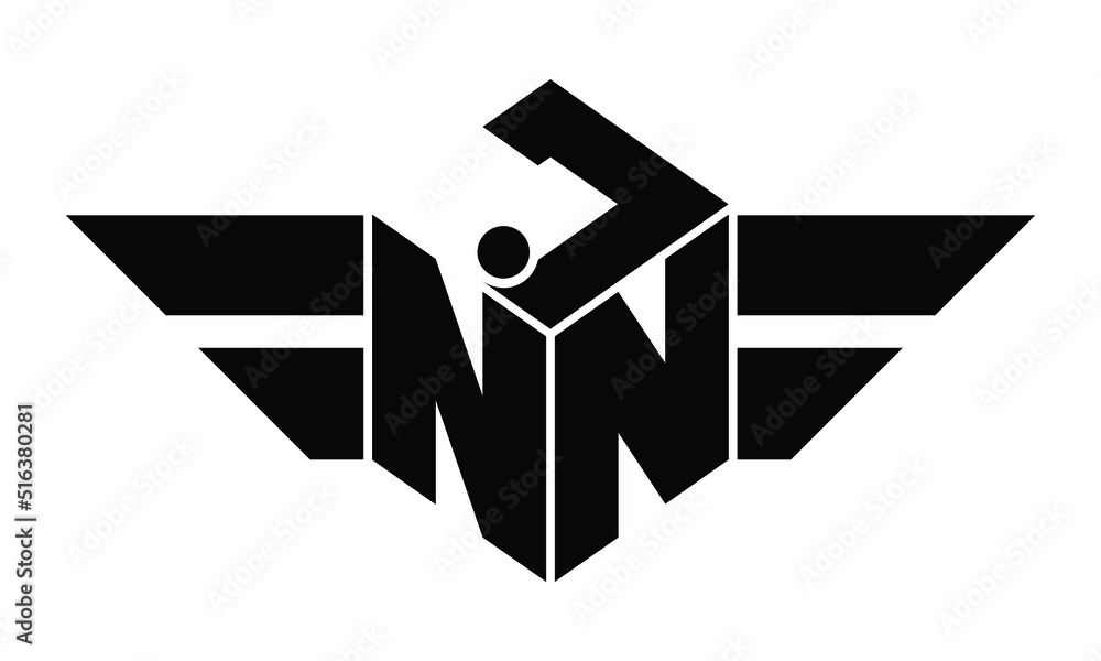 JNN three letter gaming logo in polygon cube shape logo design vector ...