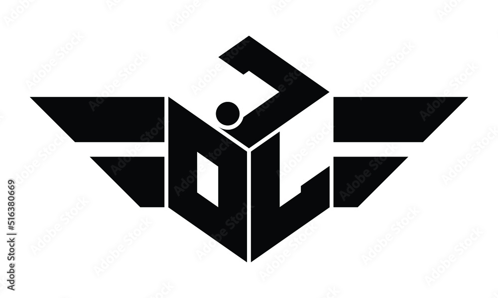 JOL three letter gaming logo in polygon cube shape logo design vector ...
