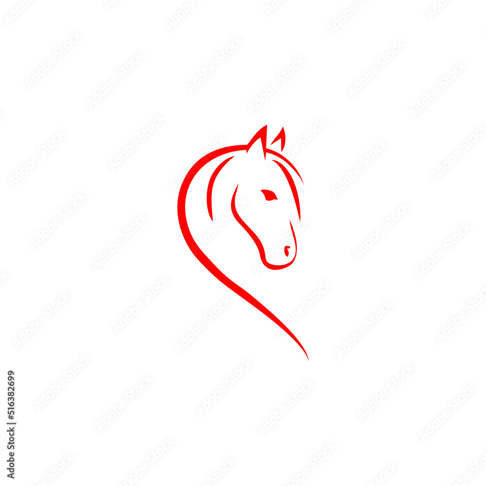 Vector of red horse logo on white background Stock Vector | Adobe Stock