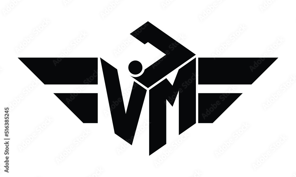 JVM three letter gaming logo in polygon cube shape logo design vector ...