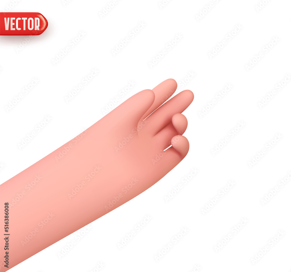 Hand human gesture stretches out his handbreadth to receive. Realistic ...