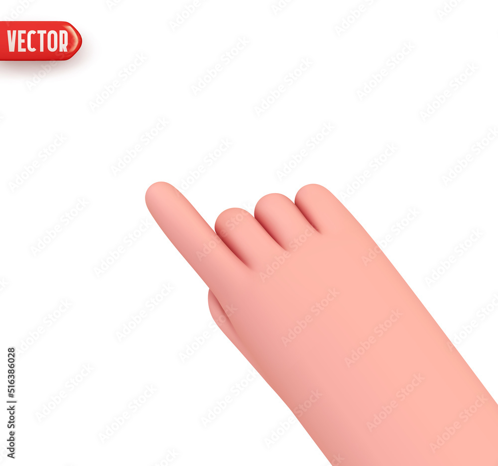 Hand human gesture index finger up. shows indicates symbol. Realistic ...