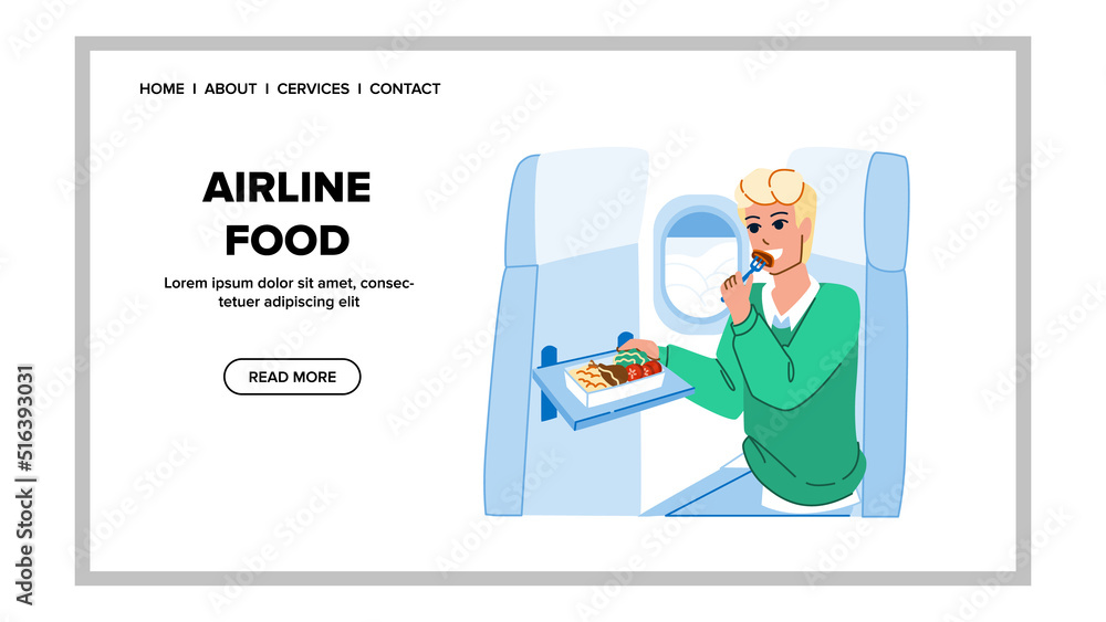Stockvector airplane food vector. airline meal, flight travel, aircraft ...