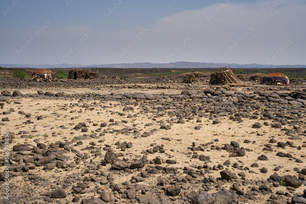 The Afar people lives in Ethiopia in the Danakil desert. Stock Photo ...