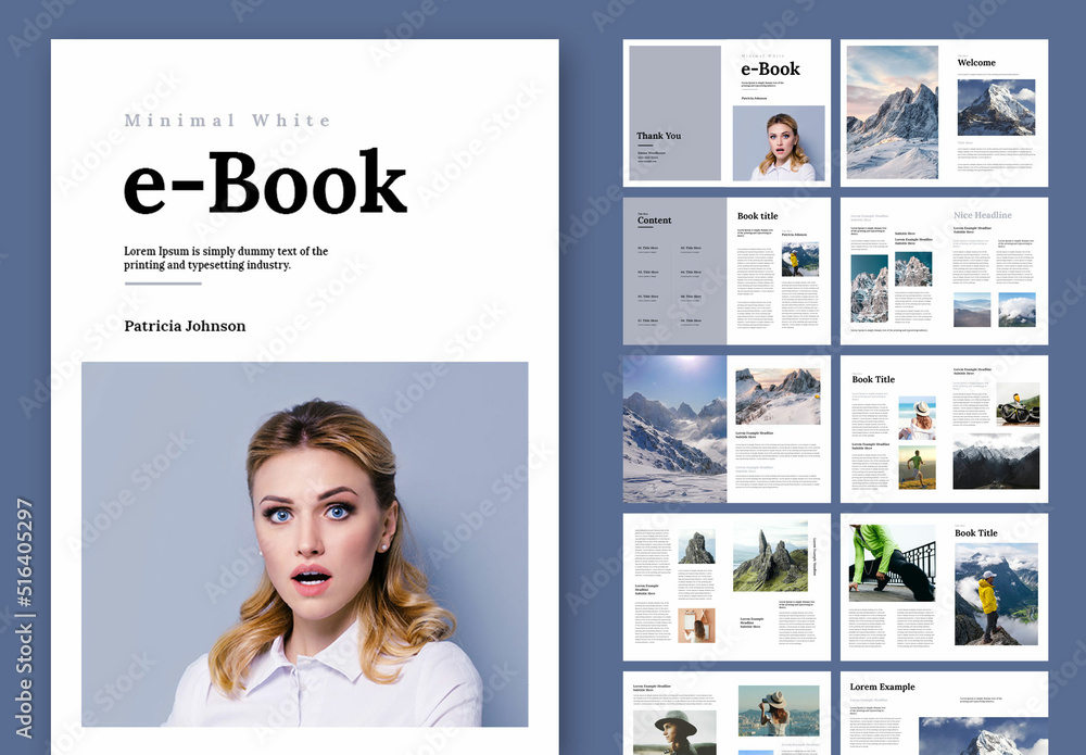 Minimal E Book Layout Stock Template | Adobe Stock