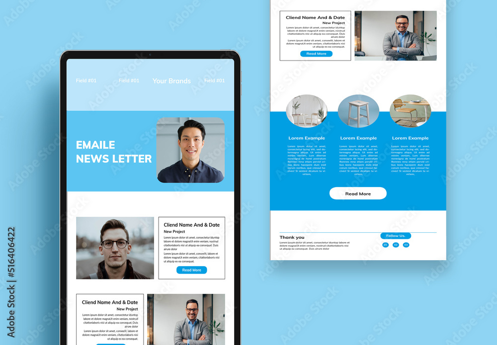 Creative Email Newsletter Layout Stock Template | Adobe Stock