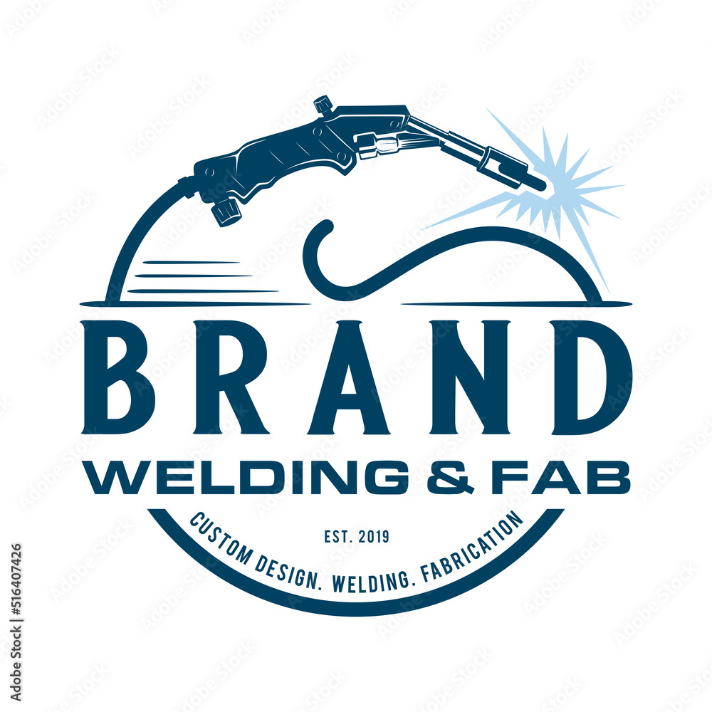welder logo design. welding theme. for welding services and also iron crafts Stock Vector ...