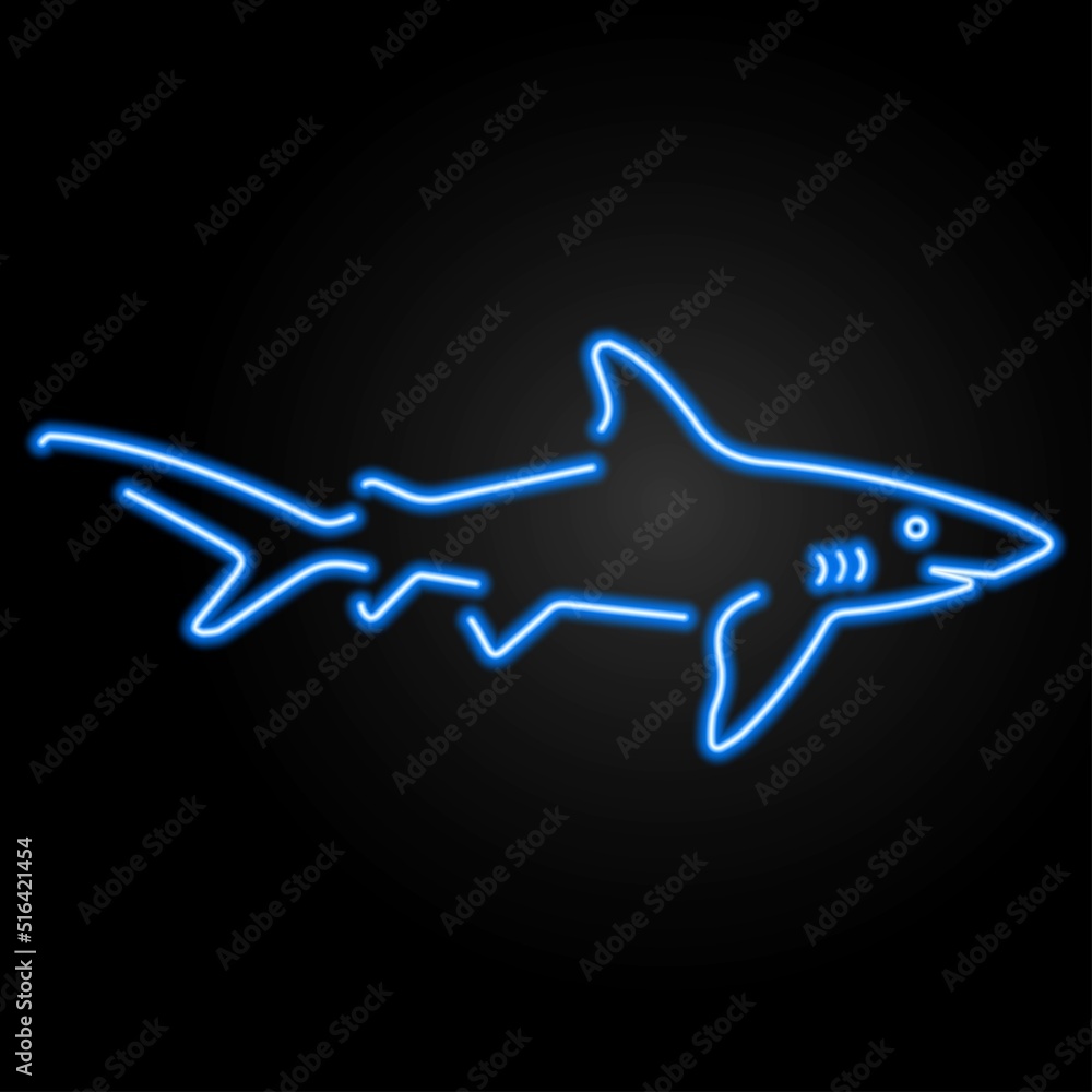 shark neon sign, modern glowing banner design, colorful modern design ...