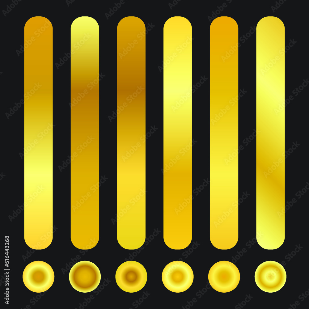 Set of gold gradients, golden glitter backgrounds and seamless borders ...