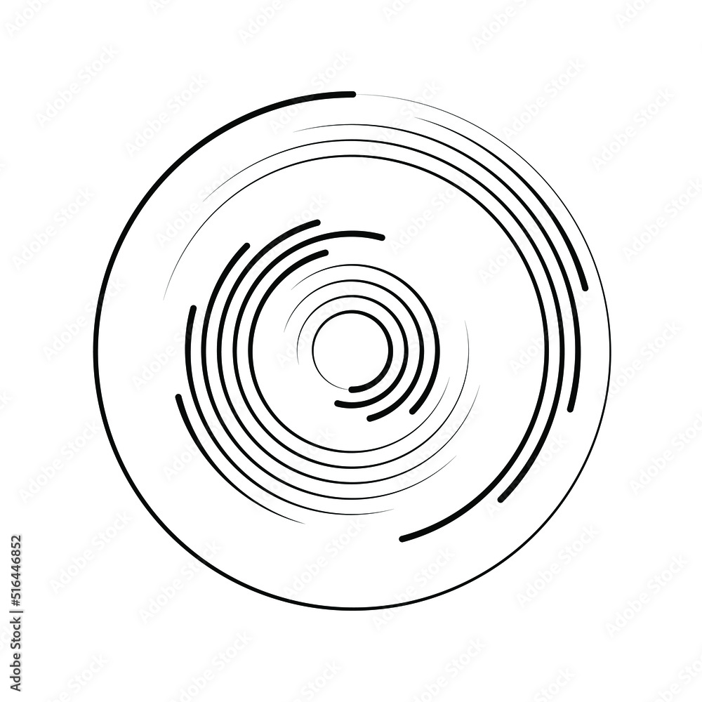 Abstract black speed lines in circle form. Vector illustration. Trendy ...