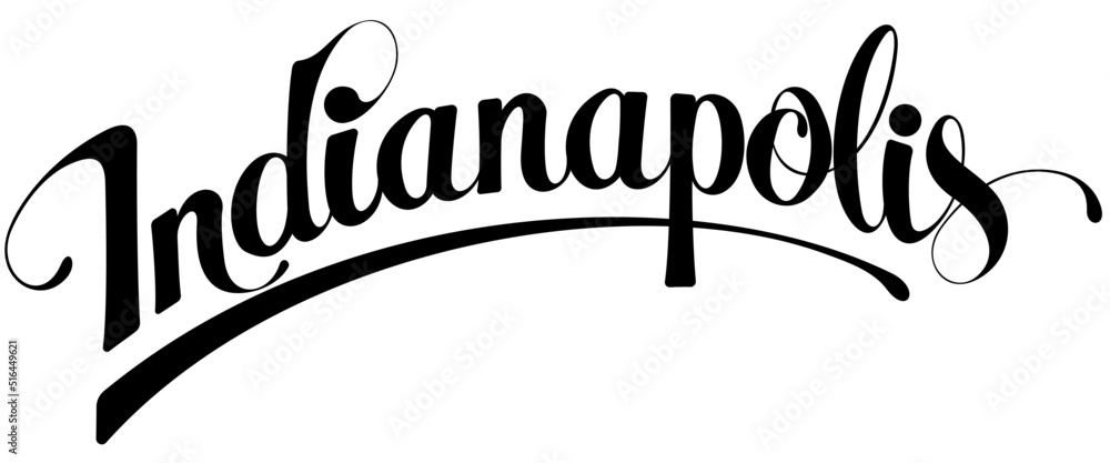 Indianapolis - custom calligraphy text Stock Vector | Adobe Stock