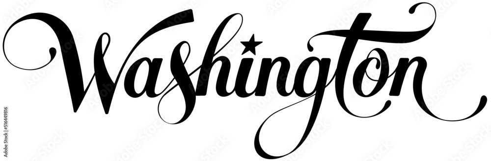 Poster Washington - custom calligraphy text – Wall Art | UkPosters