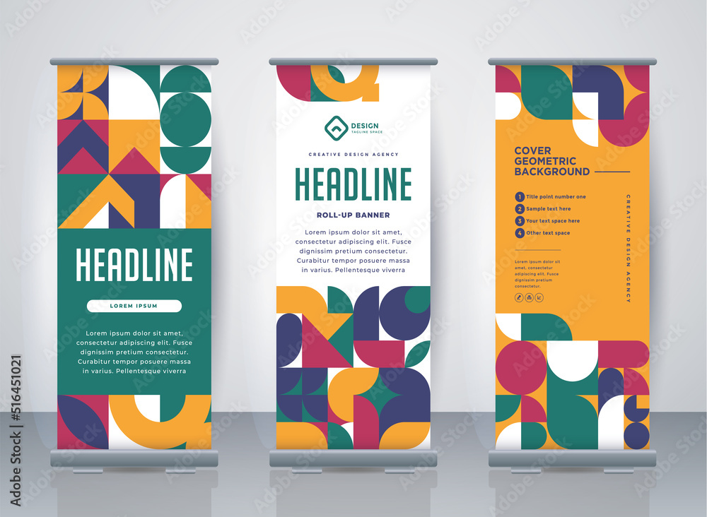 Retro Business Roll Up. Standee Design. Banner Template. Presentation ...
