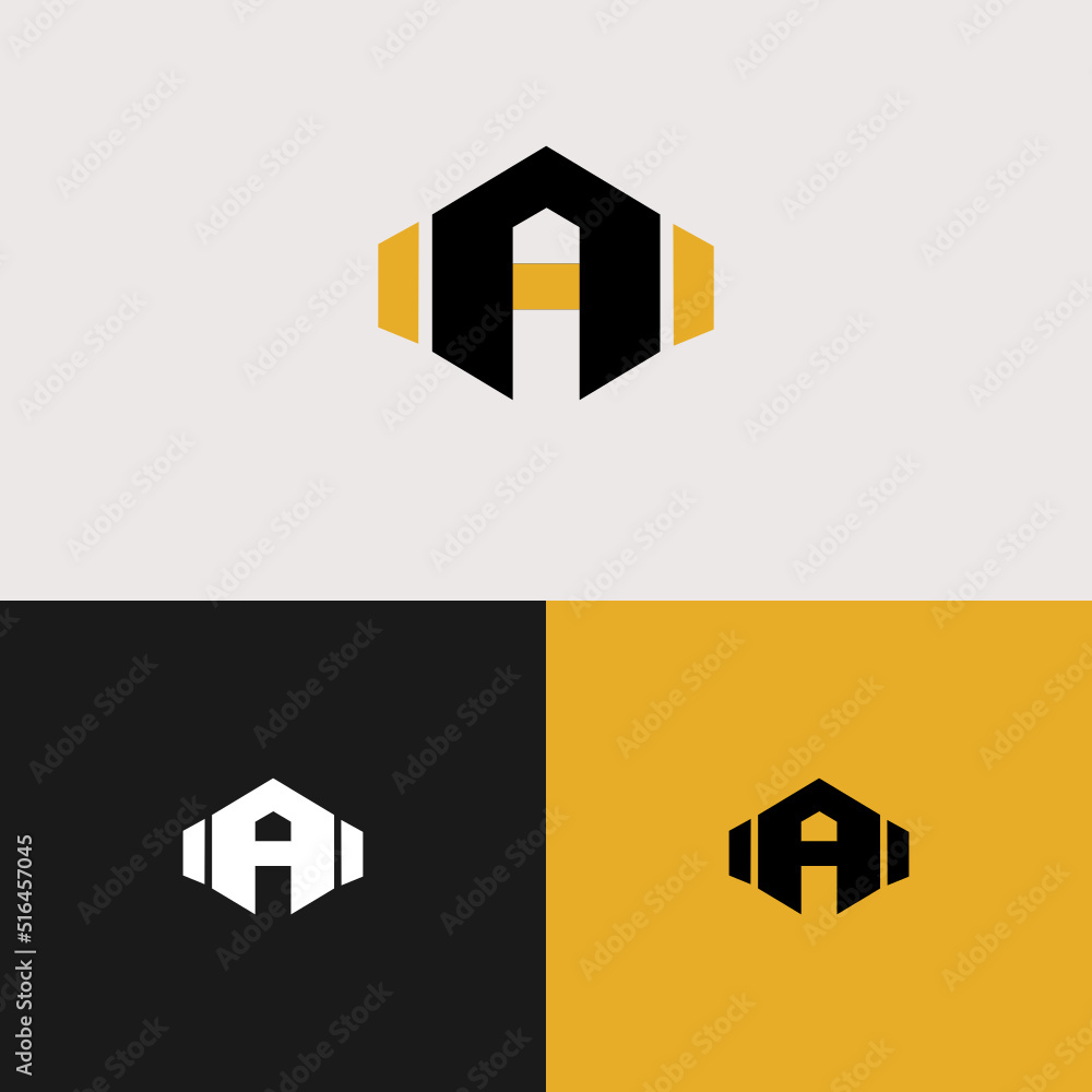 Letter A Logo With barbell | Fitness Gym logo | Vector logo design ...