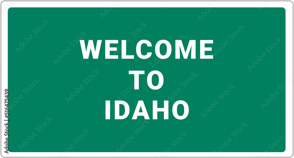 Welcome to Idaho. Idaho logo on green background. Idaho sign. Classic ...