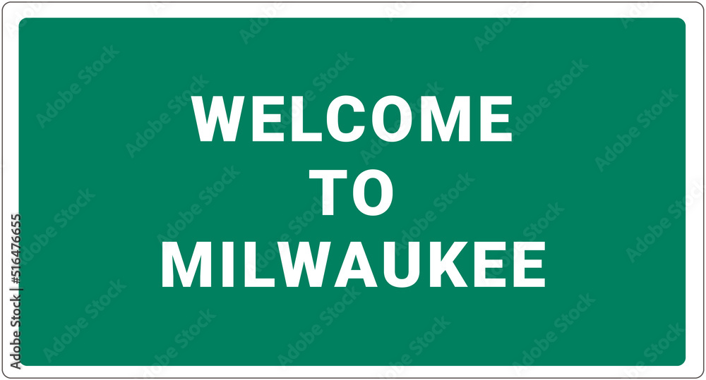 Welcome to Milwaukee. Milwaukee logo on green background. Milwaukee ...