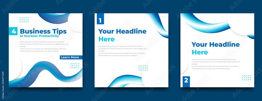 Set of Modern square banner design templates. White background with ...