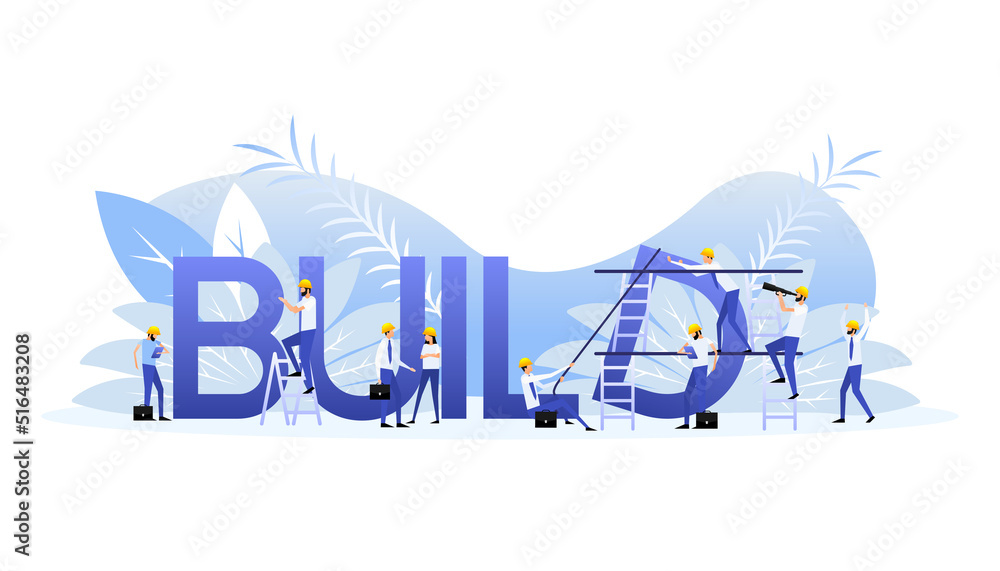 Build people, great design for any purposes. Teamwork business success ...