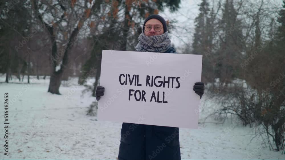 Young activist is promoting the equality movement. Young activist is ...