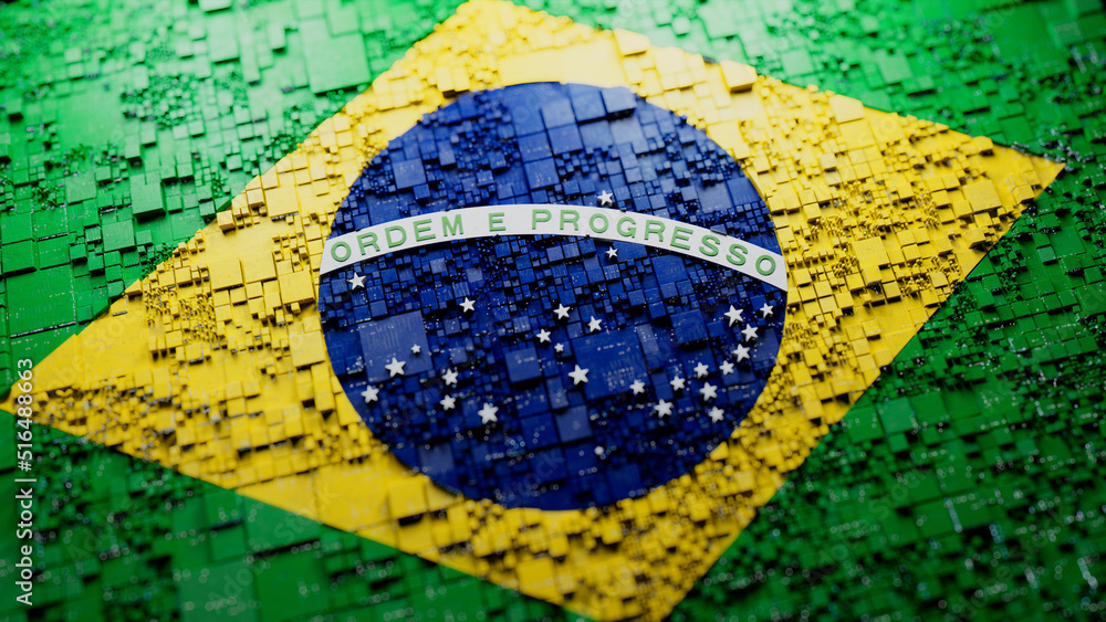 Colors of Brazil rendered in a Futuristic 3D style. Brazilian Network ...