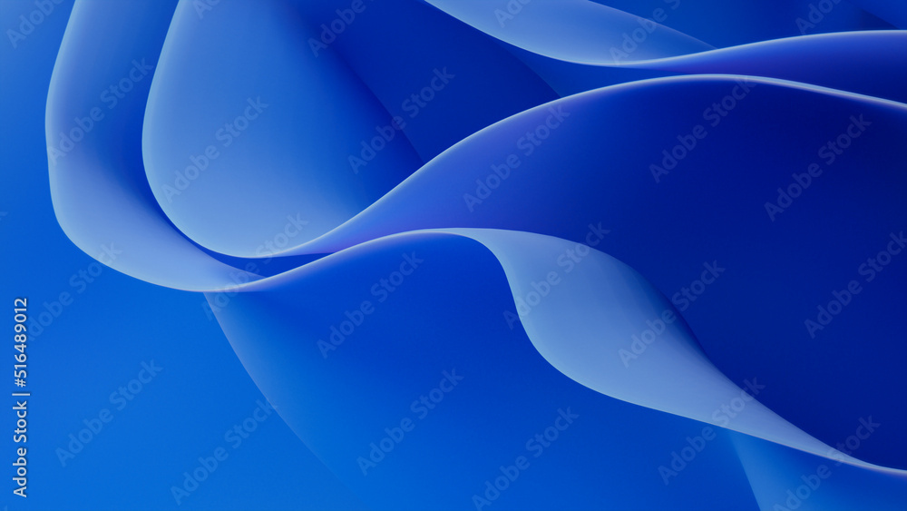 Curvy Blue Surfaces. Modern Abstract 3D Background. 3D Render. Stock ...