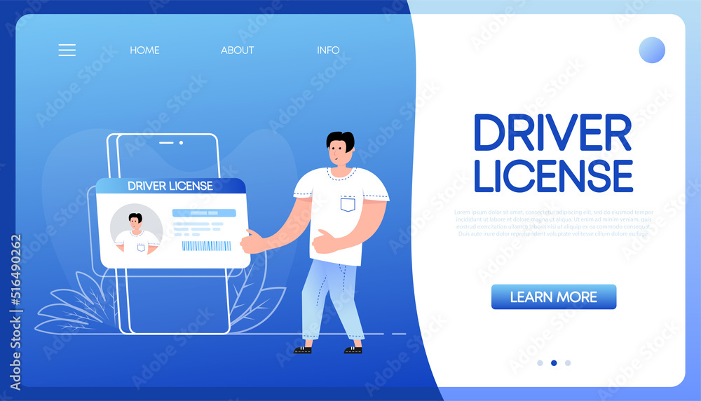 Driver license, car driving licence. ID card template. Vector ...