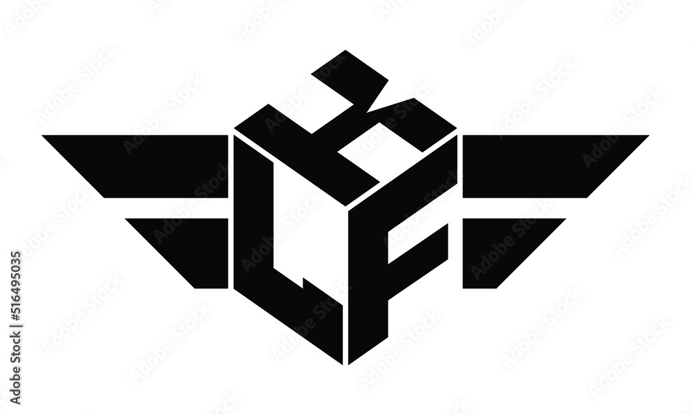 KLF three letter gaming logo in polygon cube shape logo design vector ...