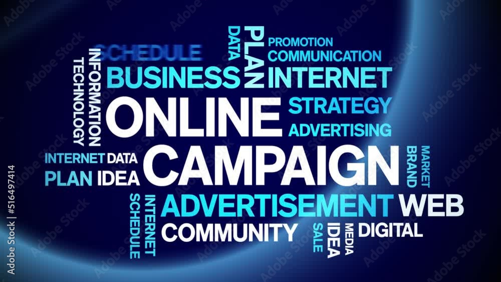 Online Campaign animated tag word cloud;text design animation kinetic ...