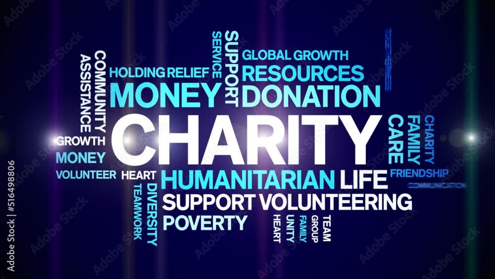 Charity animated tag word cloud;text design animation kinetic ...