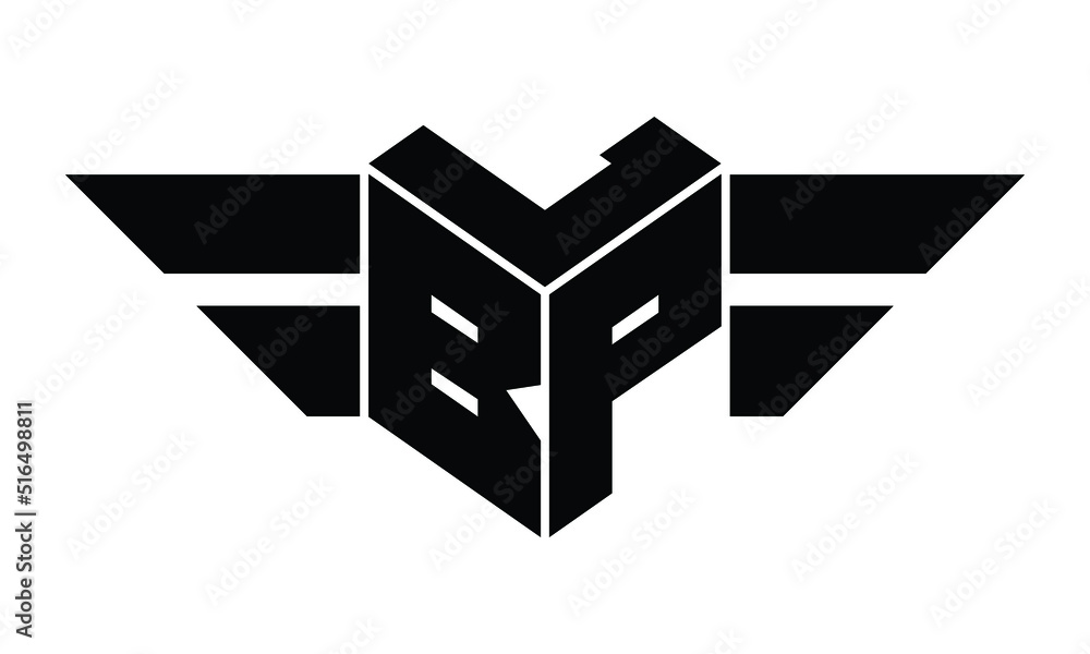 LBP three letter gaming logo in polygon cube shape logo design vector ...