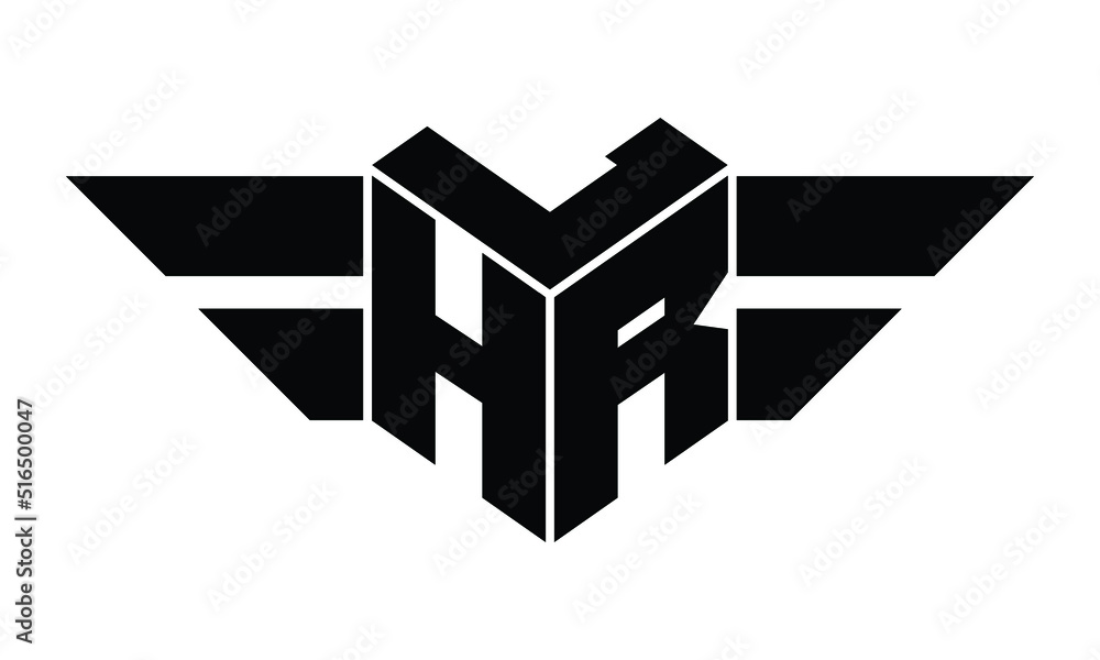 LHR three letter gaming logo in polygon cube shape logo design vector ...