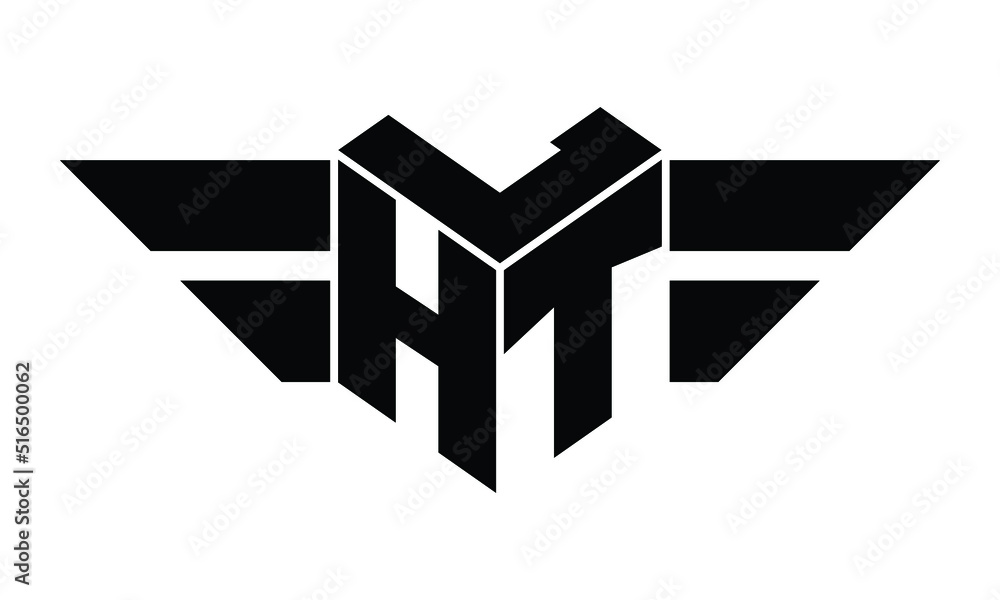 LHT three letter gaming logo in polygon cube shape logo design vector ...