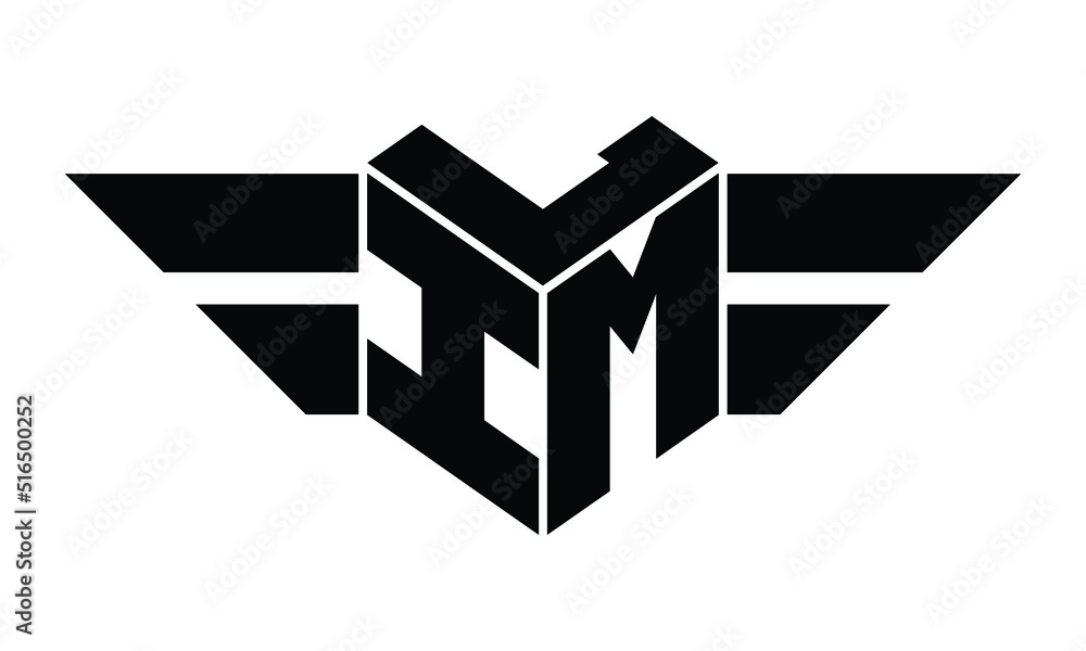 LIM three letter gaming logo in polygon cube shape logo design vector ...