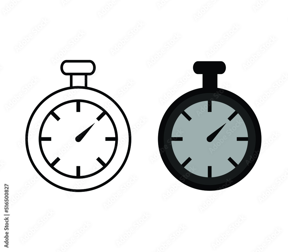 Timer, clock, stopwatch isolated set icons with Countdown timer symbol ...