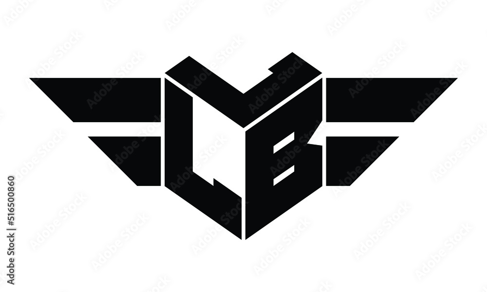 LLB three letter gaming logo in polygon cube shape logo design vector ...