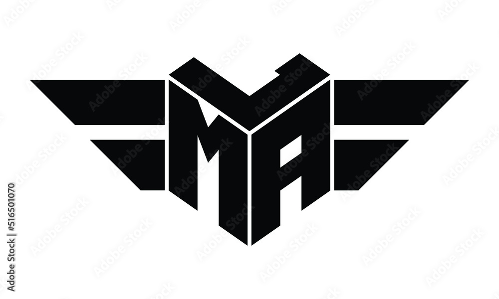 LMA three letter gaming logo in polygon cube shape logo design vector ...
