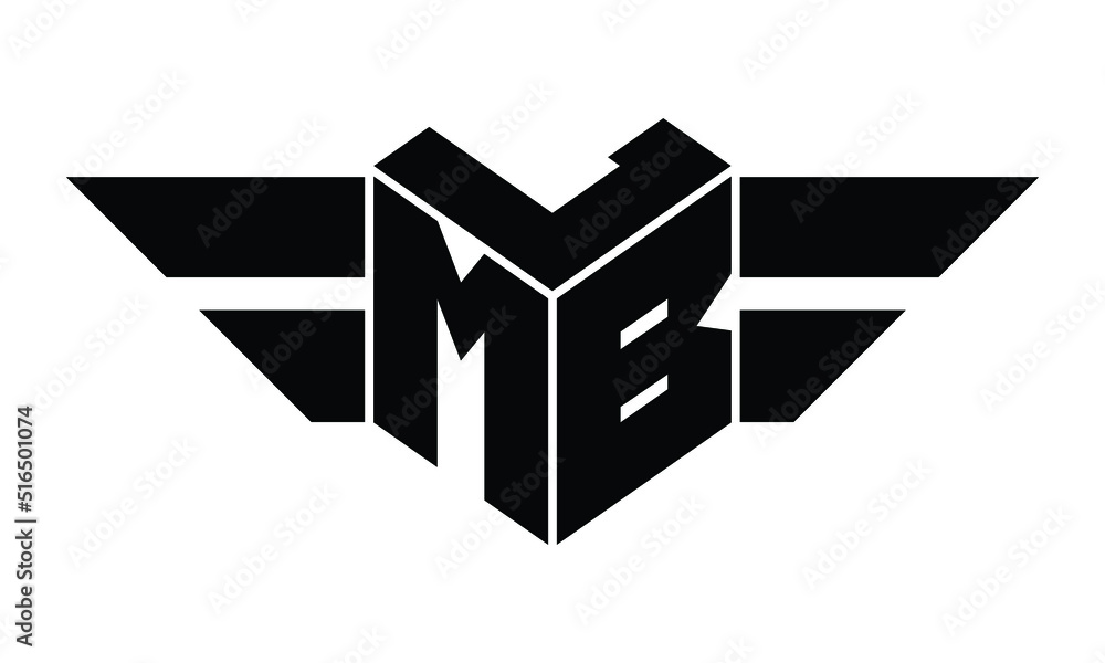 LMB three letter gaming logo in polygon cube shape logo design vector ...