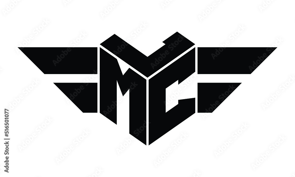 LMC three letter gaming logo in polygon cube shape logo design vector ...