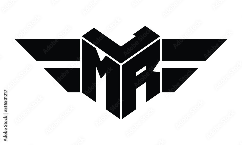LMR three letter gaming logo in polygon cube shape logo design vector ...
