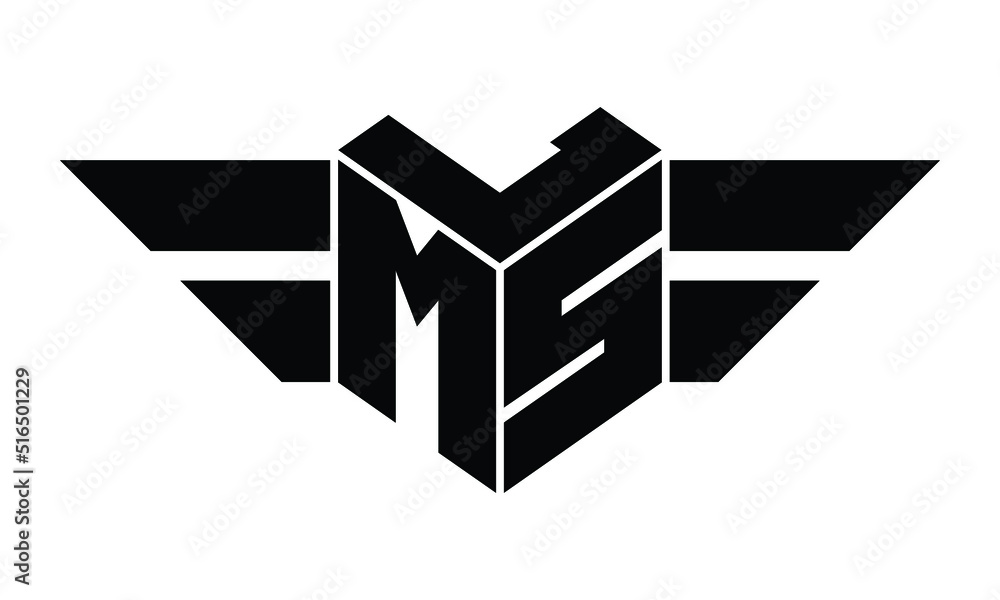 LMS three letter gaming logo in polygon cube shape logo design vector ...