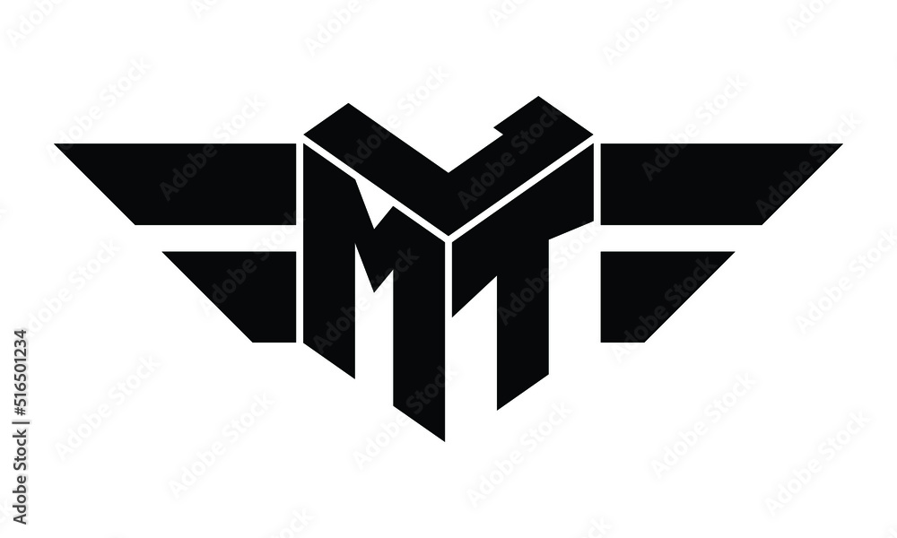 LMT three letter gaming logo in polygon cube shape logo design vector ...