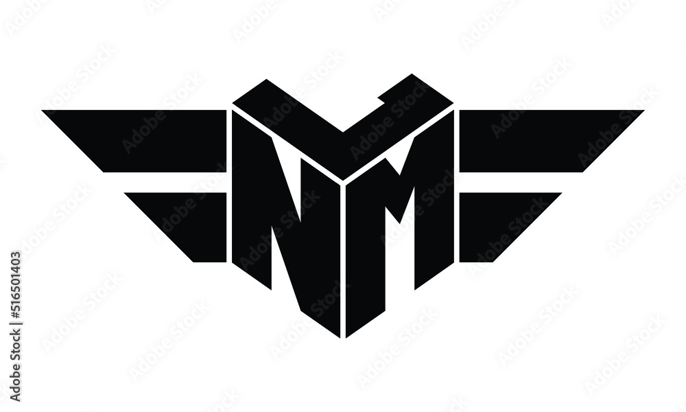 LNM three letter gaming logo in polygon cube shape logo design vector ...