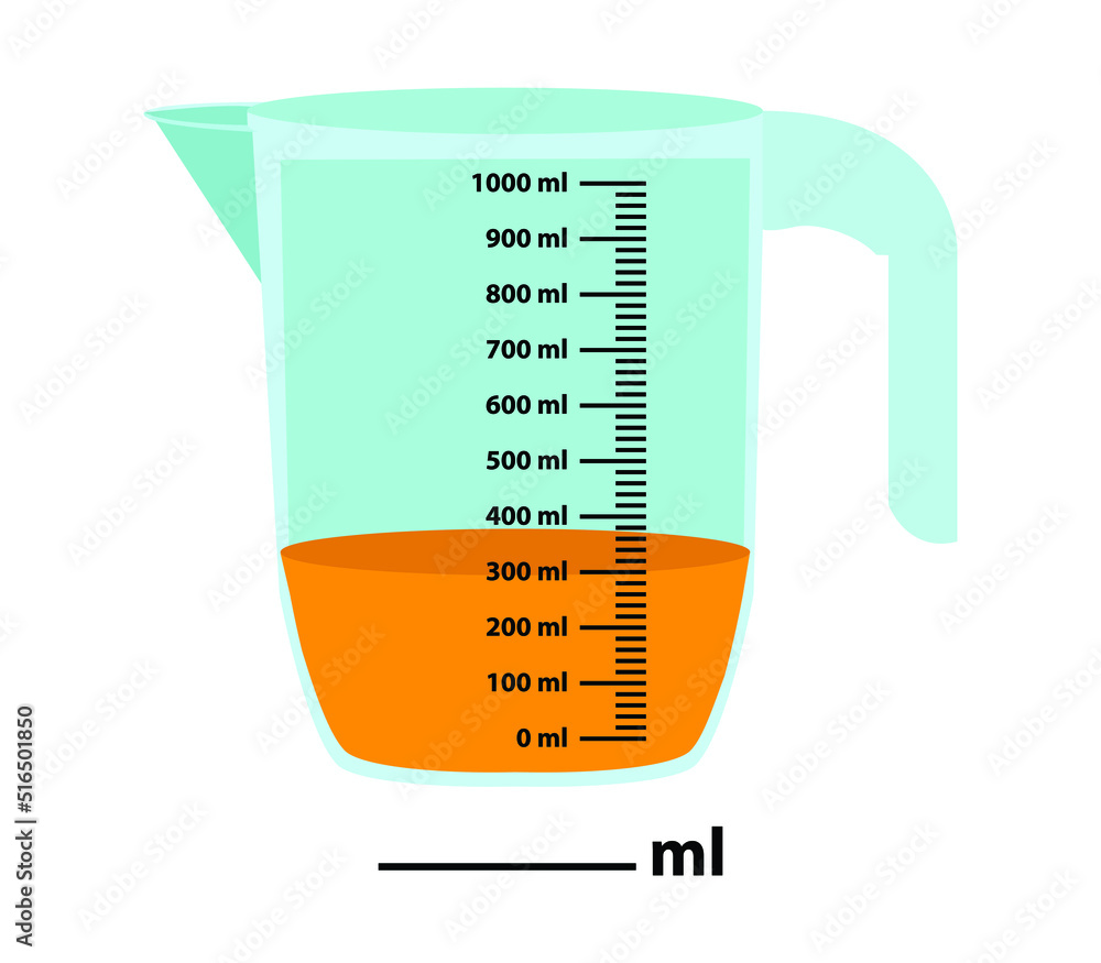 Scale measuring jug 300ml. with measuring scale. Beaker for chemical ...